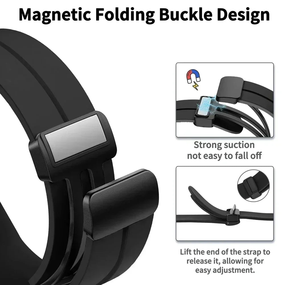 22mm Magnetic Lock Silicone Watch Band for Watches Compatible with Gal ...
